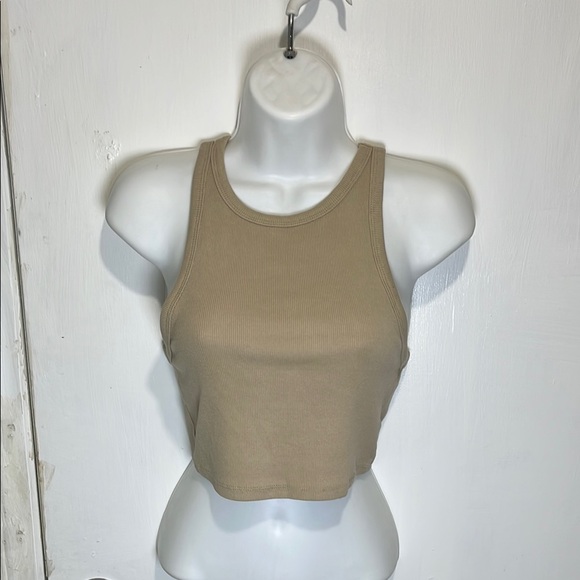 Zara | Tops | Zara Tan Fitted Crop Tank Top | Poshmark